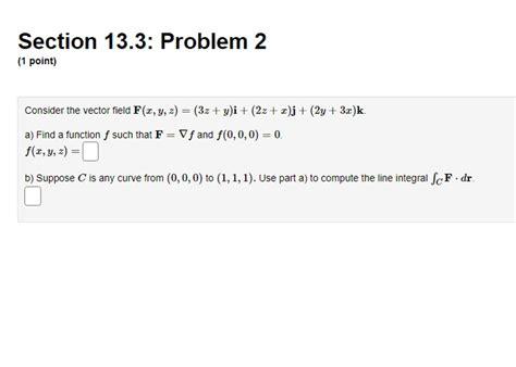 Solved Section Problem Point Consider The Vector Chegg