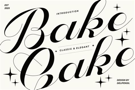 bake cake script font free font