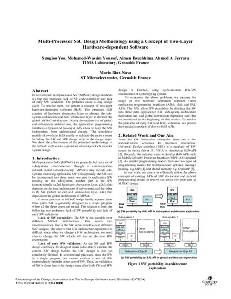 Pdf Multi Processor Soc Design Methodology Using A Concept Of Two