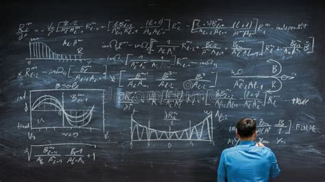 Brilliant Young Mathematician Is Finishing Writing Complex Equation On