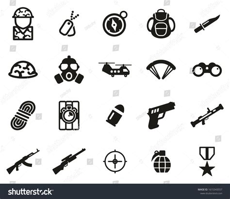 Commandos Special Forces Icons Black White Stock Vector Royalty Free