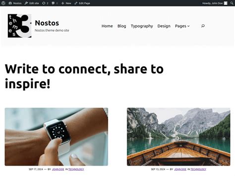 Nostos A Free Minimalist Lightweight Accessible Wordpress Theme