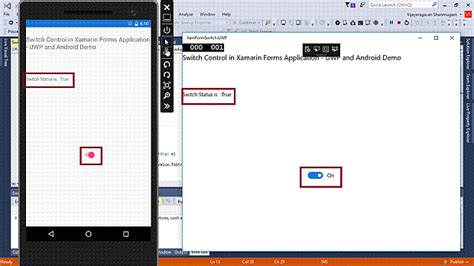 Switch Control In Xamarinforms Application For Android And Uwp