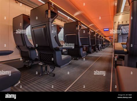 Train Compartment In A First Class Train From German Railway Without