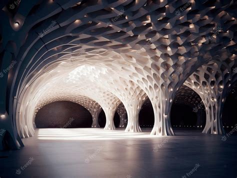 Premium Ai Image Futuristic Concrete Architecture Design Building Exterior With Parametric