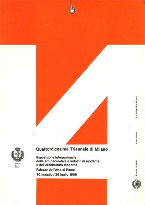 Albe Steiner 1968 Poster Designs For 14th Triennale Di Milano