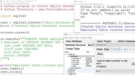 Python Create Sqlite Database