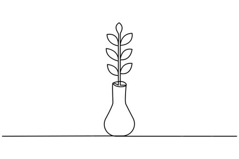 Premium Vector Groth Plant Tree Continuous One Line Drawing Of Isolated Outline Vector Art