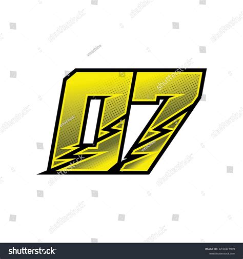Number Vector Sports Racing Number 07 Stock Vector Royalty Free