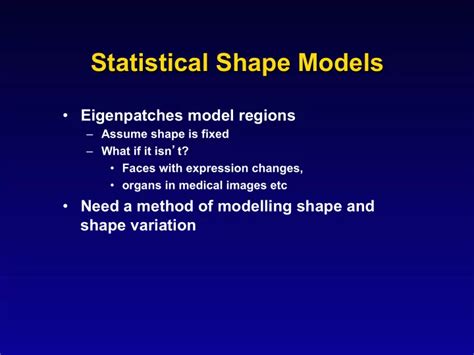 Ppt Statistical Shape Models Eigenpatches Model Regions Assume