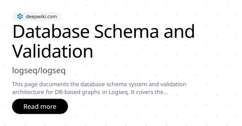 Database Schema And Validation Logseqlogseq Deepwiki