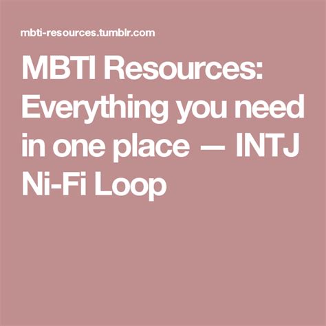 intj ni fi loop infp enfj intj