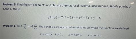 solved problem 5 find the critical points and classify them