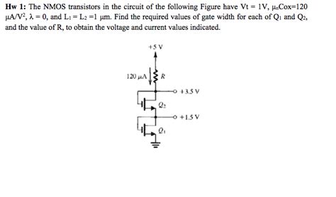 Solved The Nmos Transistors In The Circuit Of The Following