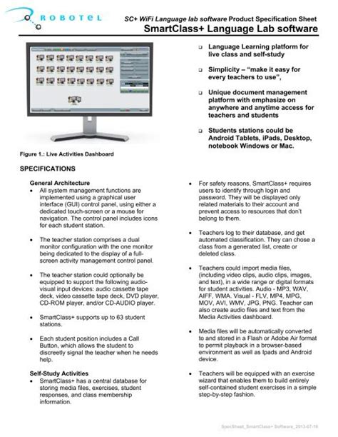 Brochure Smartclass Specifications Robotel Brochure Smartclass Specifications Robotel