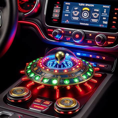 A Built In Mini Alien Spaceship Inside The Car With B Stock Image Image Of Mini Paceship