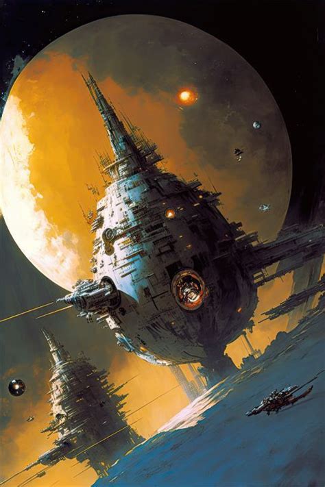 Spaceship Classic Sci Fi Art 70s Futuristic Fine Art