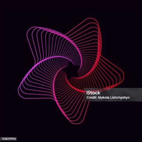 뒤틀린 나선형 신성한 지오메트리 별의 형태로 선이있는 터널 벡터 기하학적 프랙탈 요소 별 모양에 대한 스톡 벡터 아트 및 기타