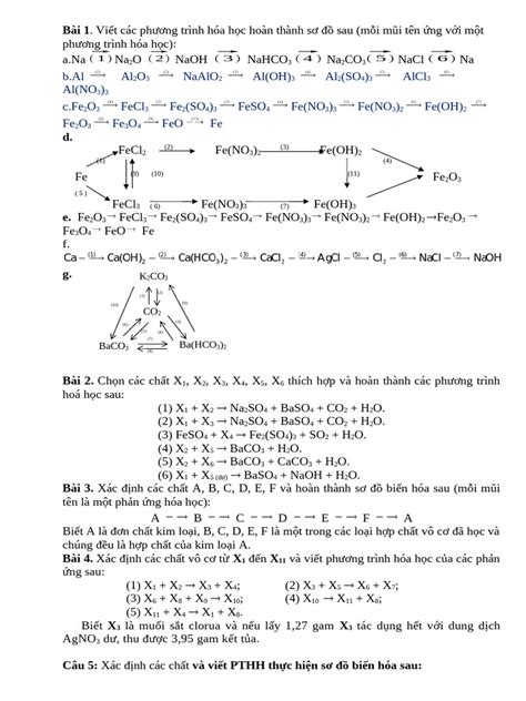 Cho sơ đồ các phản ứng hóa học: X1 + H2O → X2 + X3↑ + H2↑, X2 + X4 → X1 + X5↓, X2 + X3 → X1 + X6 ...