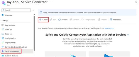 Create A Service Connection In Azure Spring Apps From The Azure Portal