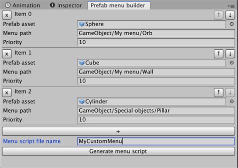 Github Thomasnakagawa Unityprefabmenutool Editor Tool That Allows You To Add Your Own Prefabs