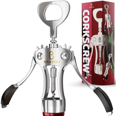 Premium Wine Opener Wing Corkscrew Made Wheavy Duty Stainless Steel