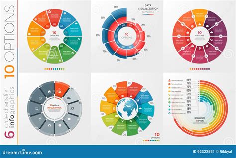 Circle Chart Infographic Template With 10 Options Cartoon Vector