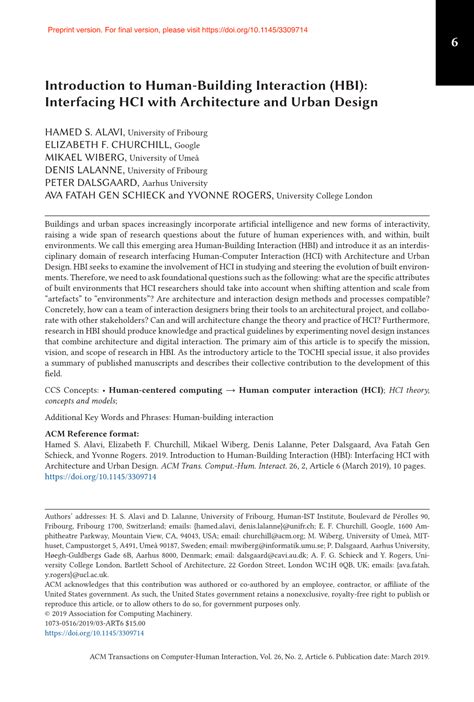 Introduction To Human Building Interaction Hbi Interfacing Hci With