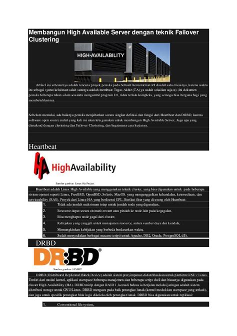 Doc Membangun High Available Server Dengan Teknik Failover Clustering