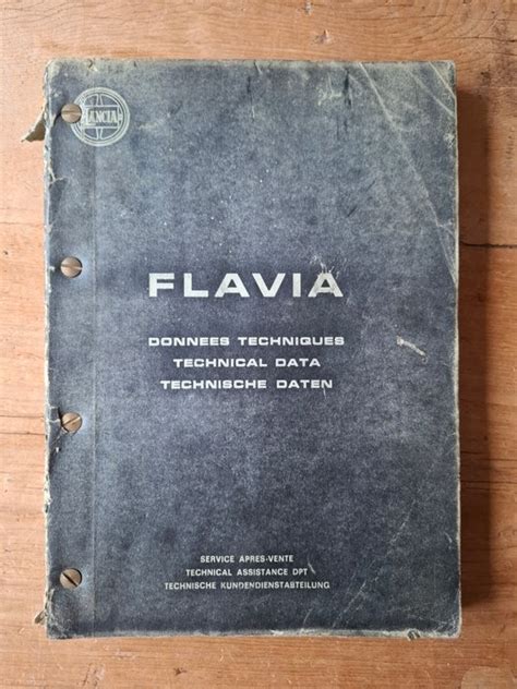 Manual Lancia Flavia Donnees Techniques Technical Data