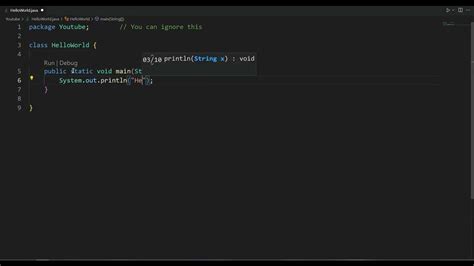 Hello World Program Java Youtube