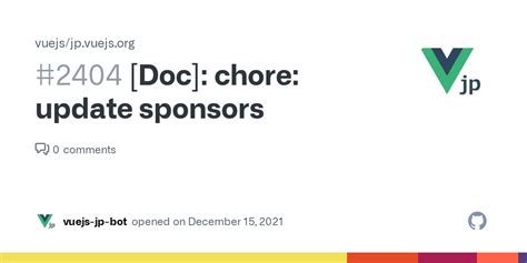 Doc Chore Update Sponsors · Issue 2404 · Vuejs · Github