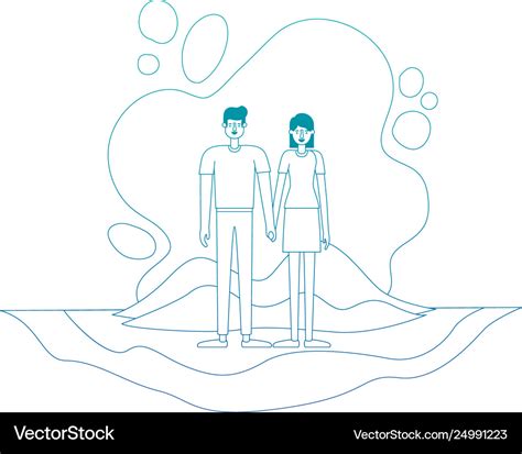 Couple In Terrain Characters Royalty Free Vector Image