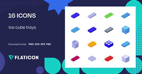 Ice Cube Trays Icon Pack 16 SVG Icons