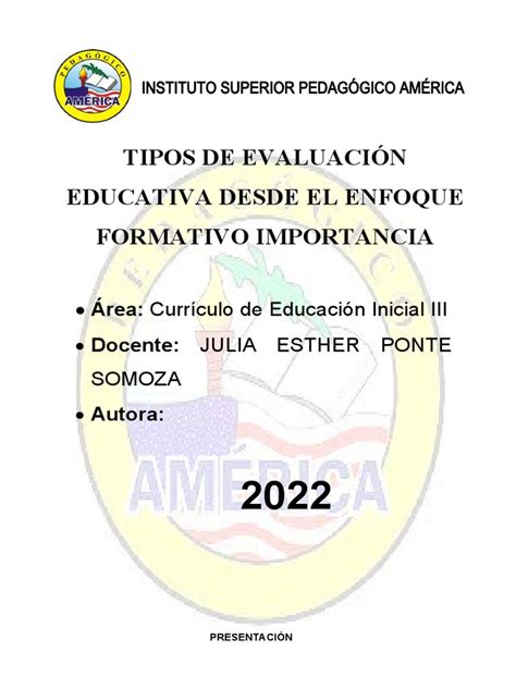 Tipos De Evaluación Educativa Desde El Enfoque Formativo Importancia
