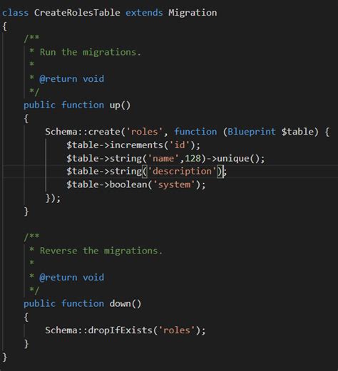 Php Error Migrations Cannot Declare Class X Because The Name Is