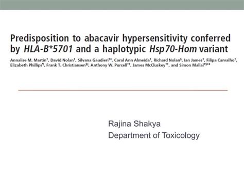 Abacavir Hypersensitivity Pptx