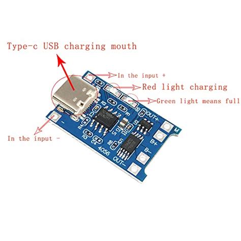 Treedix 6pcs Tp4056 Type C Usb 5v 1a Lithium Battery Charger Module Ch Treedix Official
