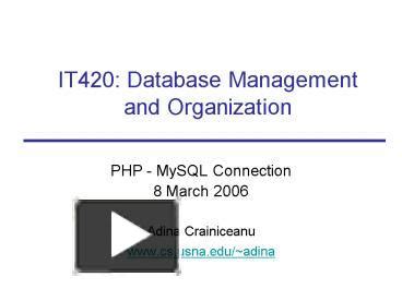Php Mysql Connection Presentation Free To View
