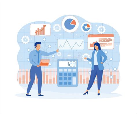 Data Processing And Visualization People Creating Chart And Analyze