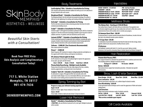Skinbody Menu Skinbody Memphis