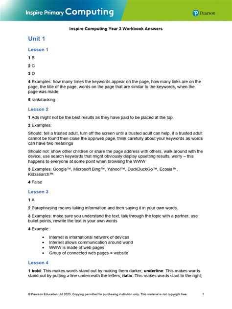 Inspirecomputing Y3 Wb Answers Pdf Computer File Directory