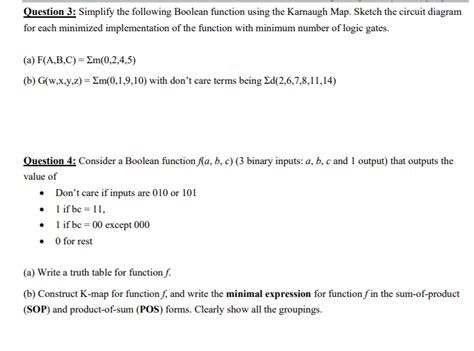 Solved Question 3 Simplify The Following Boolean Function