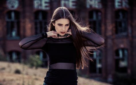 1280x800 Girl Black Clothing Adjusting Her Hairs 720p Hd 4k Wallpapers
