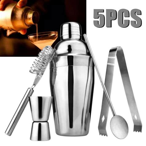 5pcs Stainless Steel Cocktail Maker Shaker Mixer D Grandado