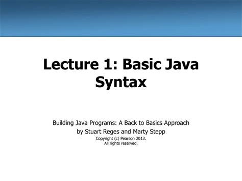 Java Programming Syntax
