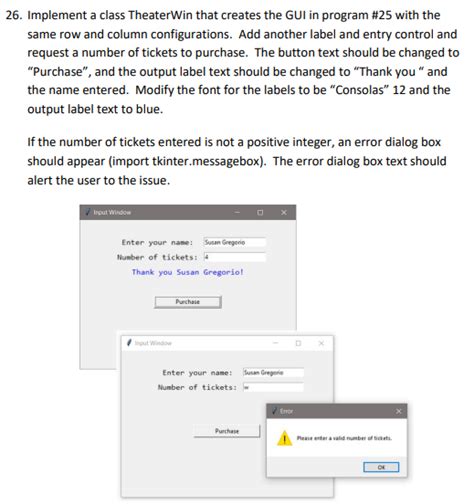 Solved 26 Implement A Class Theaterwin That Creates The Gui