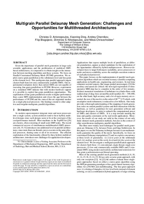 pdf multigrain parallel delaunay mesh generation Χρήστος