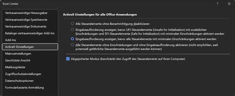 Microsoft Office Activex Steuerelemente Werden Zukünftig Ohne Nachfrage Blockiert