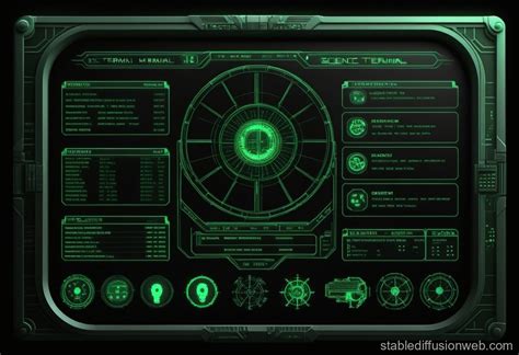 Retro Futuristic Terminal Interface Stable Diffusion Online